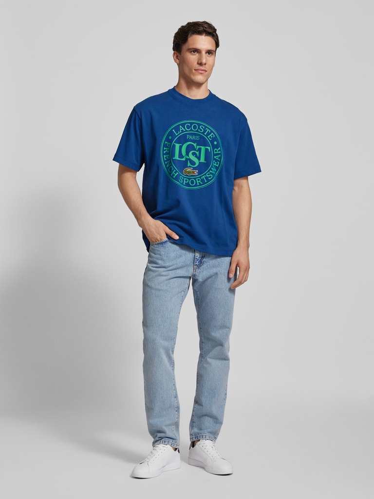 Lacoste T-Shirt mit Rundhalsausschnitt (blau) online kaufen