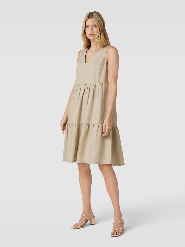 ROBE LÉGÈRE Knielanges Kleid aus Leinen (sand) online kaufen