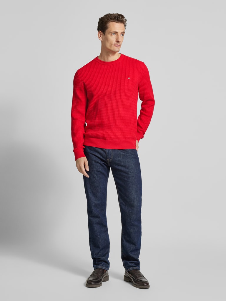 Christian Berg Men Regular Fit Strickpullover mit Strukturmuster (rot ...