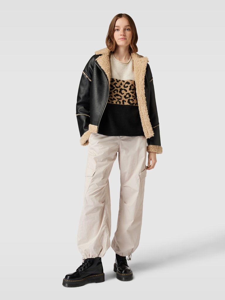 Only Strickpullover mit Rundhalsausschnitt Modell 'JADE ANIMAL' (black ...