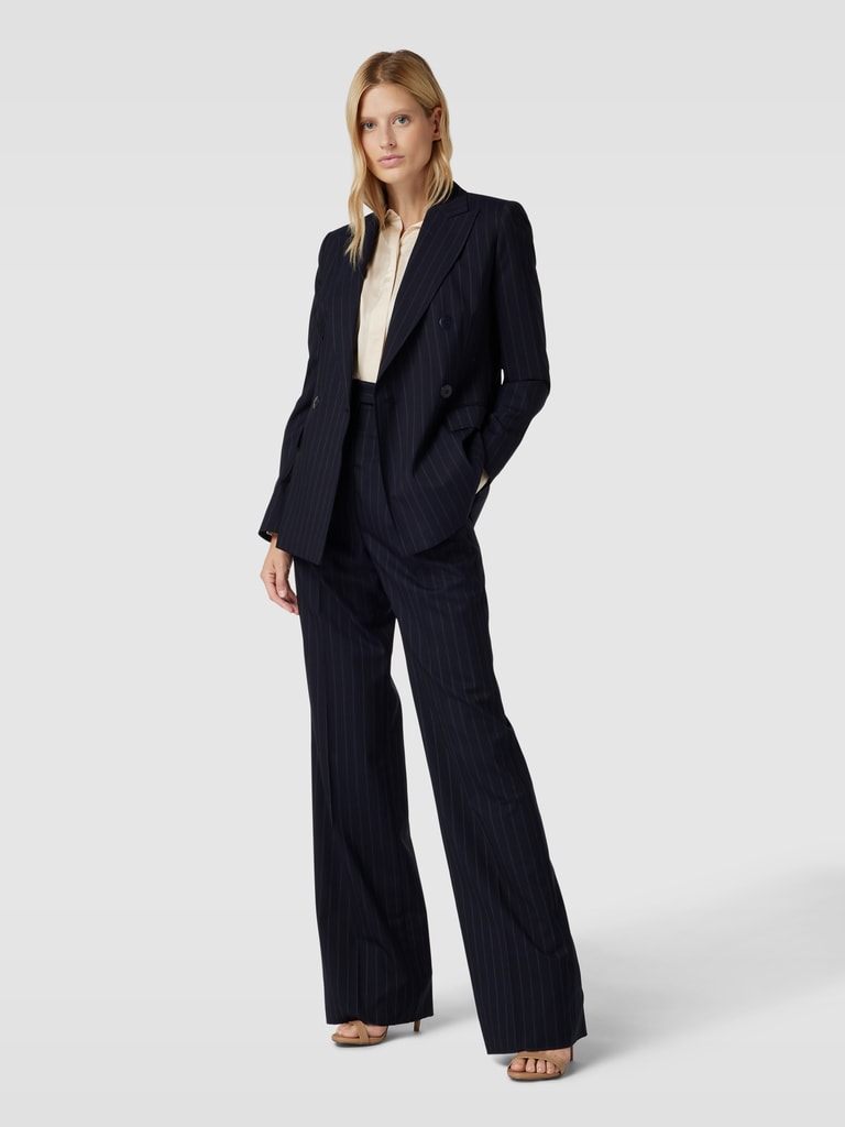 Max Mara Studio Pantalon met krijtstreep, model 'VANNA' in donkerblauw ...