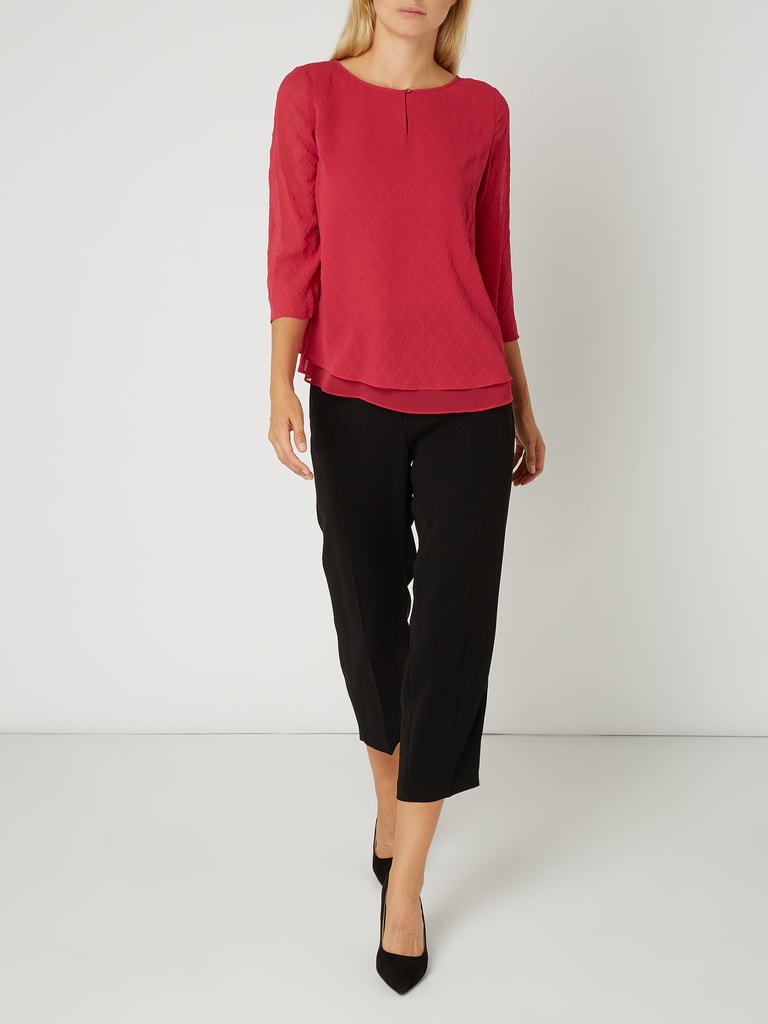 Esprit Collection Blusenshirt mit Saum im Double-Layer-Look (rot ...