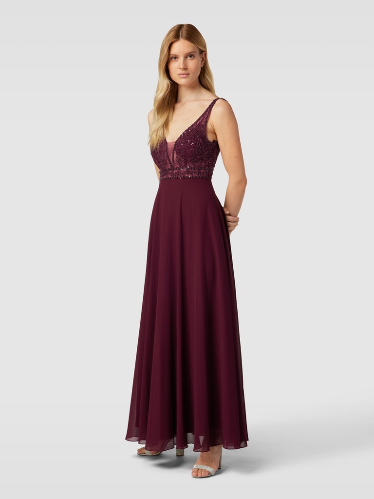 Laona Abendkleid mit Spitzenbesatz (rot) online kaufen