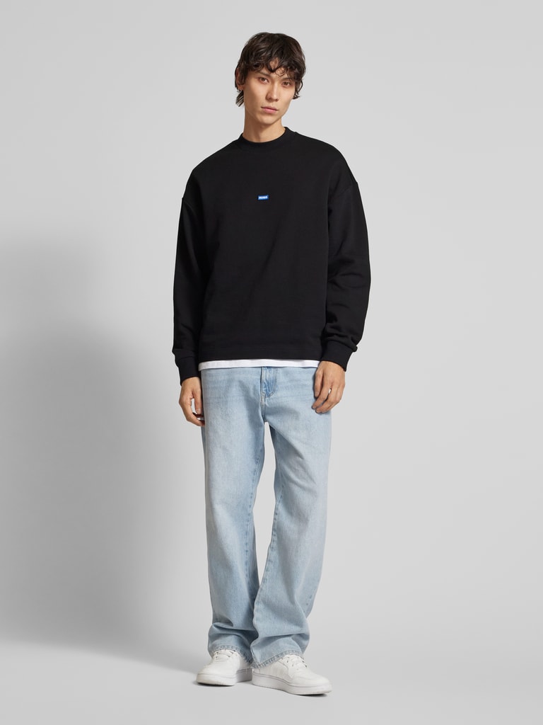 Hugo Blue Sweatshirt mit Stehkragen Modell 'Nedro' (black) online kaufen