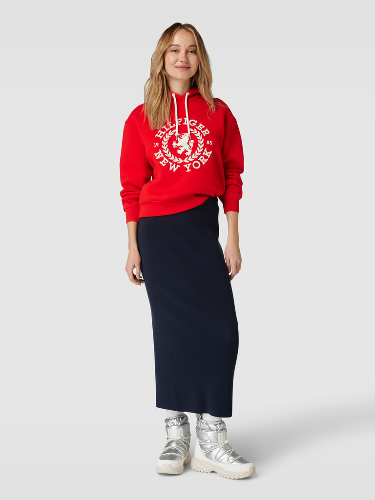 Tommy Hilfiger Hoodie mit Label-Motiv-Print (rot) online kaufen