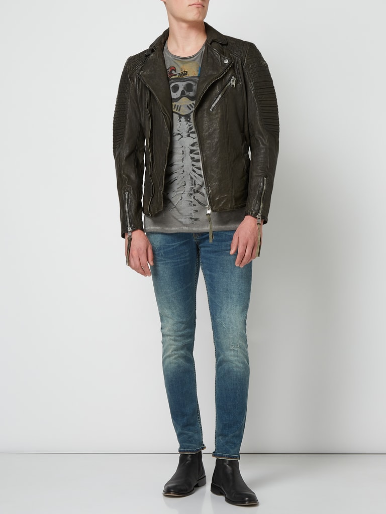 Tigha T-Shirt in washed-out-look in donkergrijs online kopen | P&C