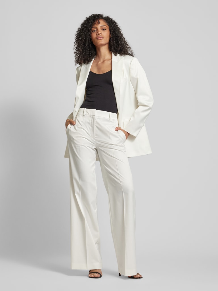 HUGO Wide Leg Stoffhose mit Bügelfalten Modell 'Halenar' (weiss) online ...