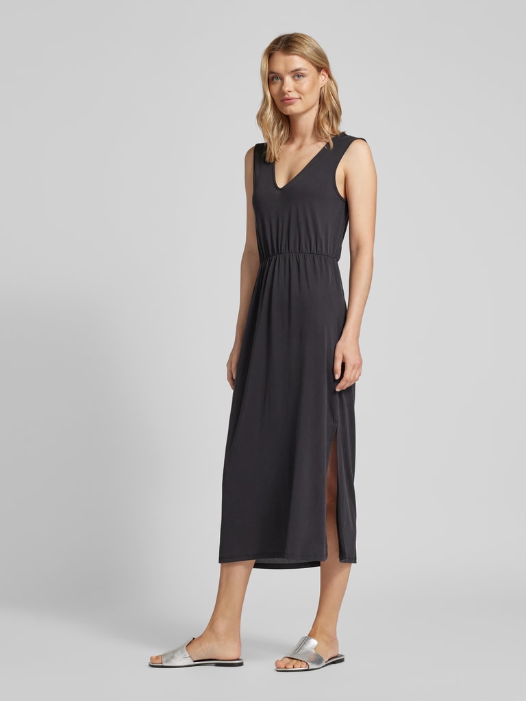 Vila Midikleid mit V-Ausschnitt Modell 'MODALA' (black) online kaufen