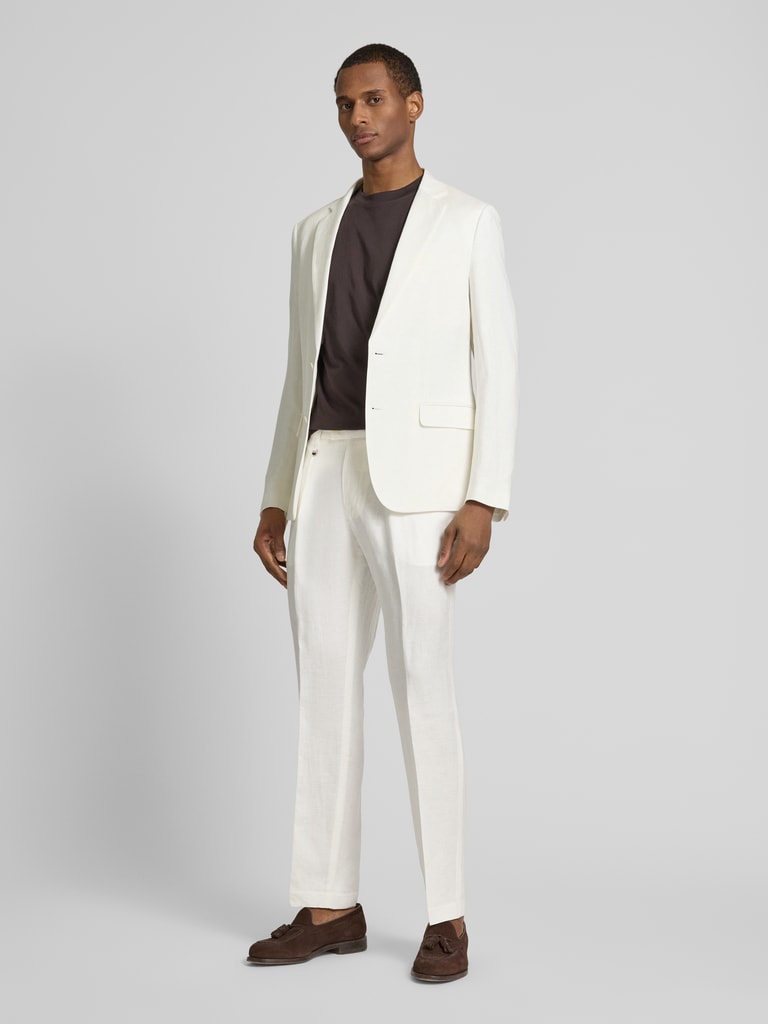 Antony Morato Regular fit linnen broek met bandplooien in wit online ...