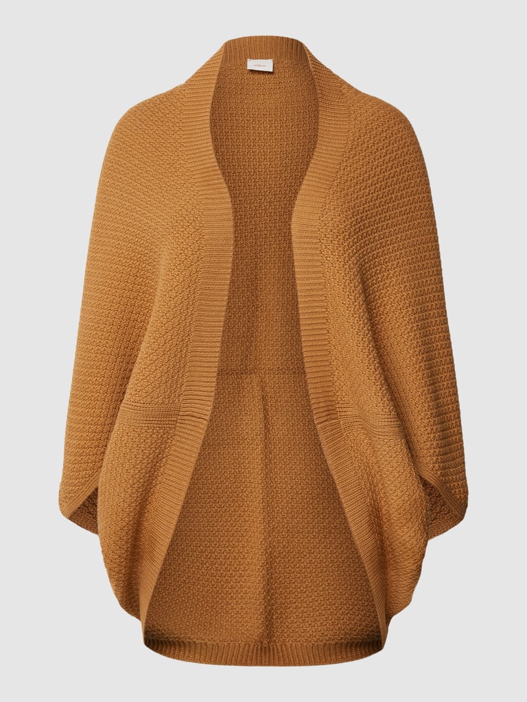 s.Oliver RED LABEL Poncho in gebreide look in cognac online kopen | P&C
