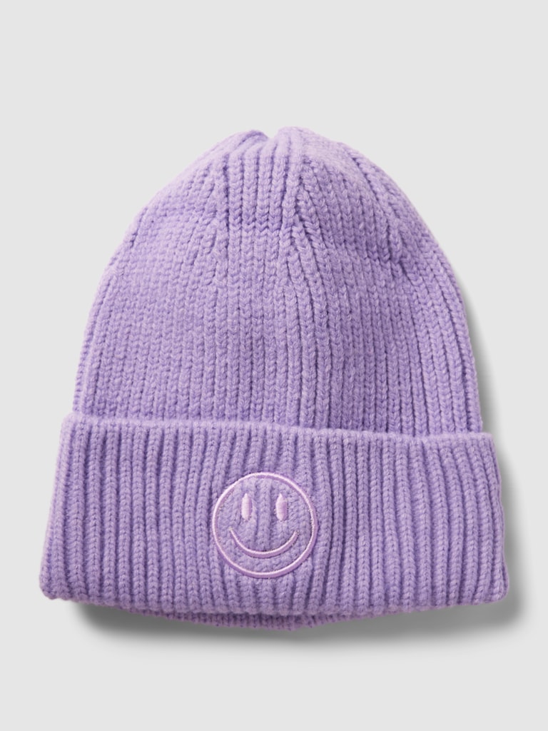 Kurt Beines Beanie met brede omslag, model 'Smiley Hat' in lila online ...