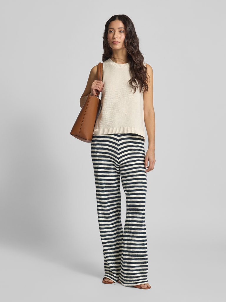 ICHI Wide Leg Strickhose mit elastsischem Bund Modell 'LORIANNA' (marine) online kaufen