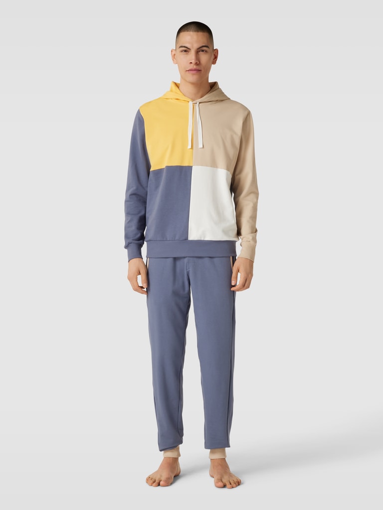 Calida Hoodie met elastische boorden, model '100 % NATURE' in rookblauw ...