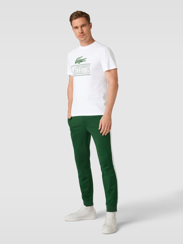 Lacoste T-Shirt mit Label- und Logo-Print (weiss) online kaufen