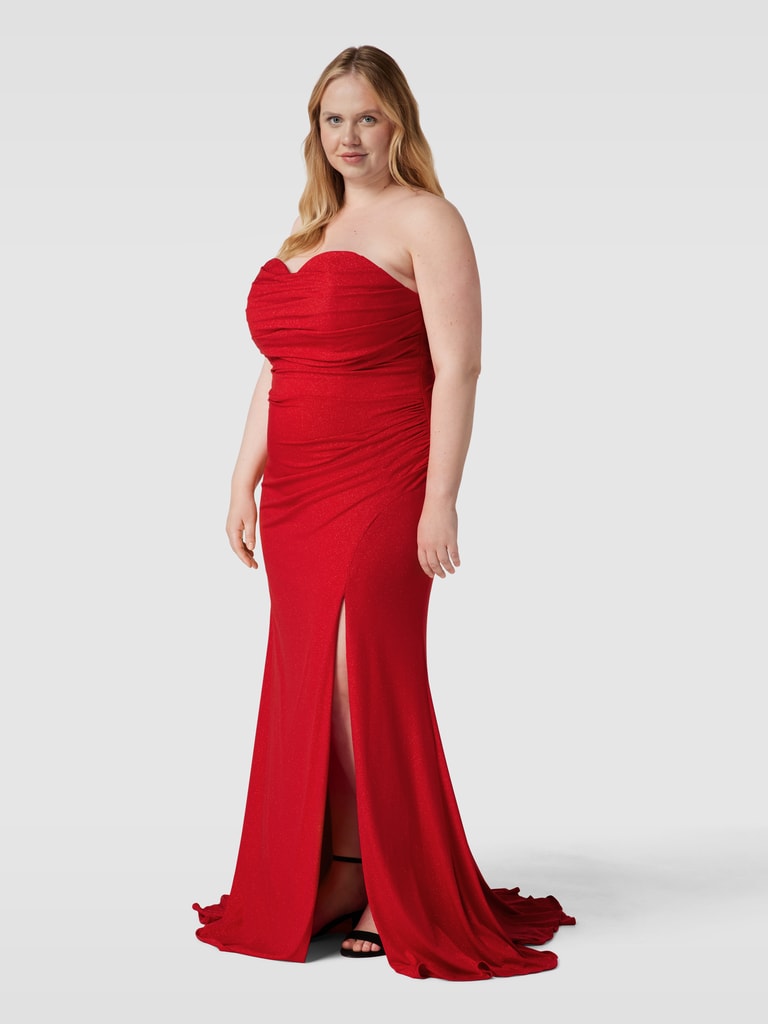 My Mascara Curves PLUS SIZE Abendkleid mit Raffungen (rot) online kaufen