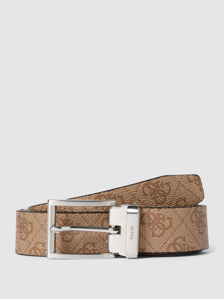 Guess Riem met all-over motief, model 'VEZZOLA' in beige online kopen | P&C