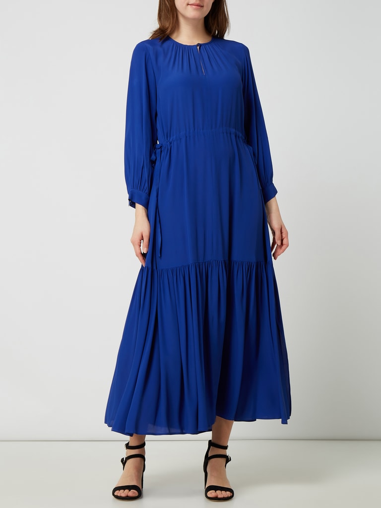 Weekend Max Mara Maxi-jurk met volantzoom, model 'Arena' in oceaanblauw ...