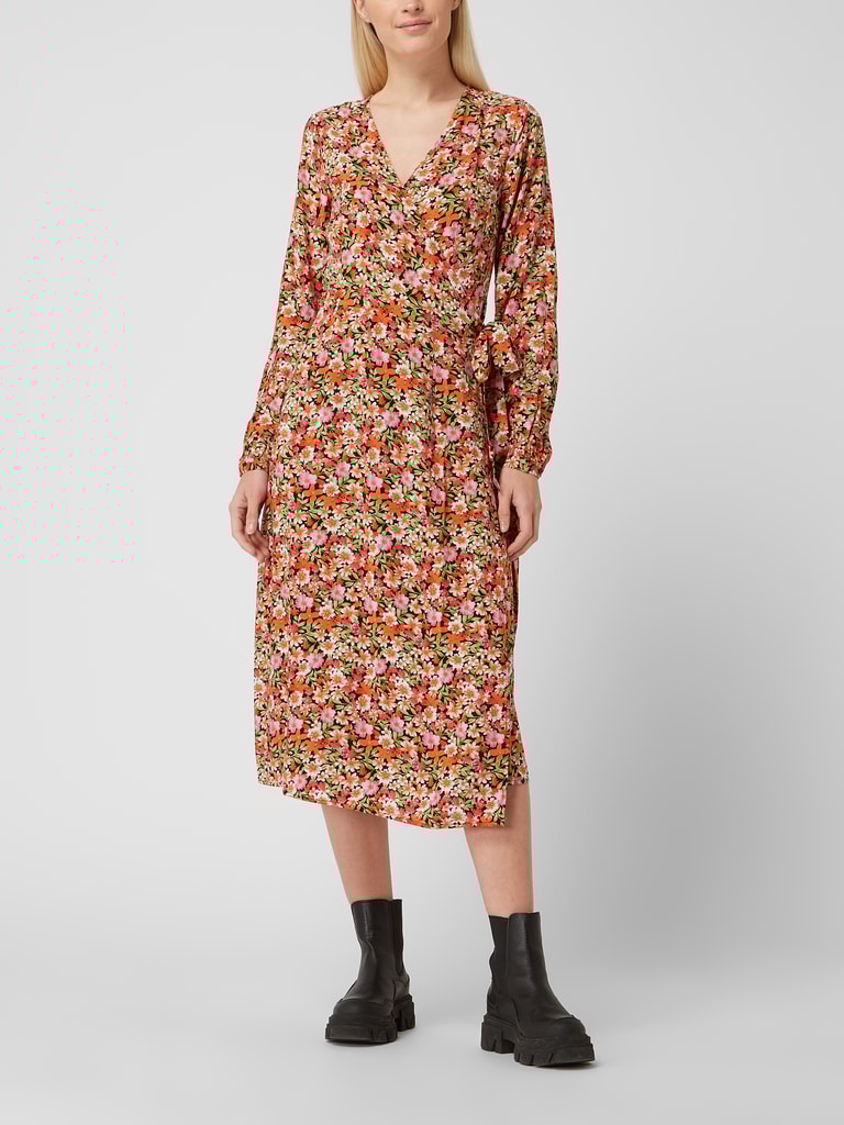 YAS Wickelkleid aus Viskose Modell 'Selma' (orange) online kaufen