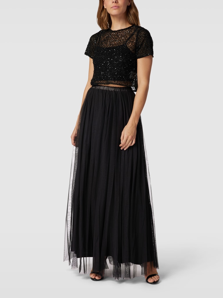 LACE & BEADS Maxirock mit Plisseefalten (black) online kaufen