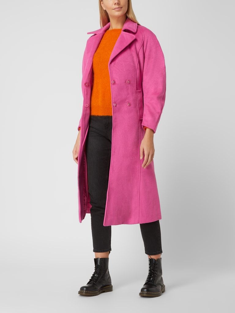 YAS Wollmantel mit Taillengürtel Modell 'Rooty' (pink) online kaufen