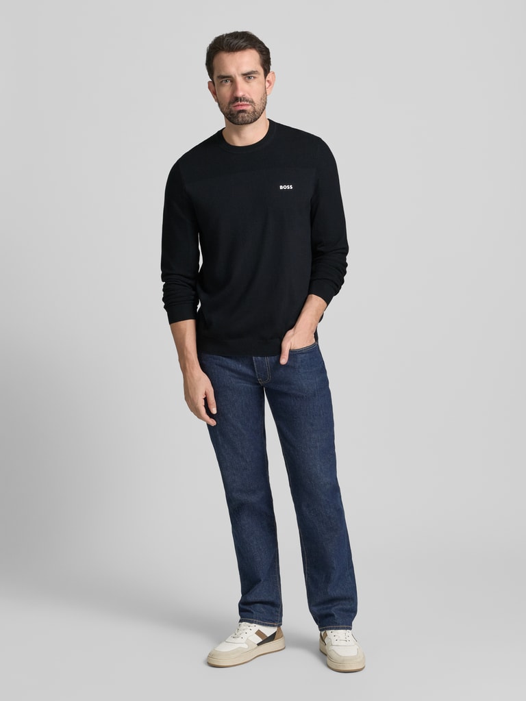 BOSS Green Regular Fit Strickpullover mit Woll-Anteil Modell 'MOMENTUM ...