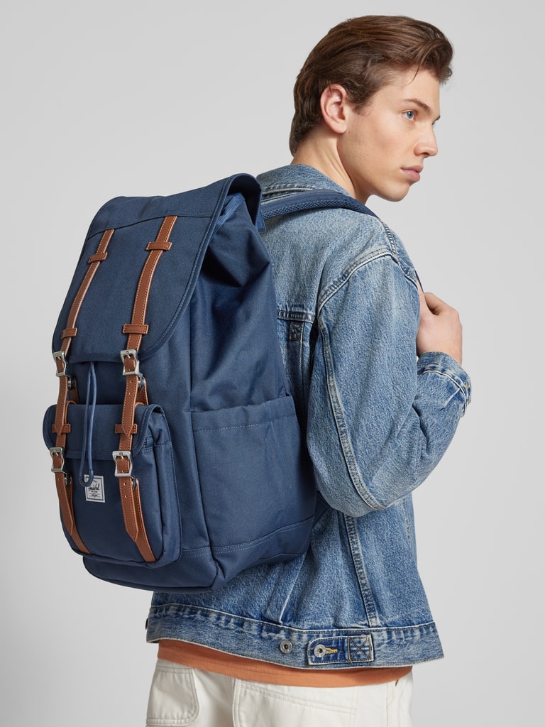 Herschel Rucksack mit Label-Patch Modell 'Little America™' (marine ...