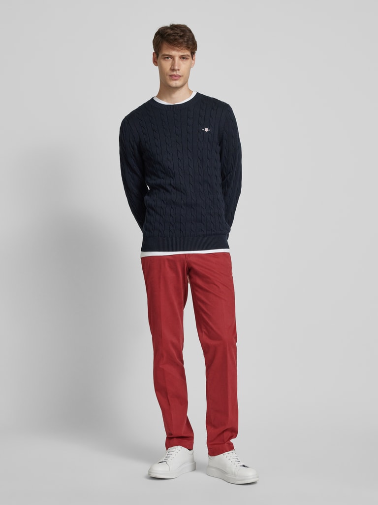 Hiltl Slim Fit Chino mit Bügelfalten Modell 'PEAKER' (rot) online kaufen