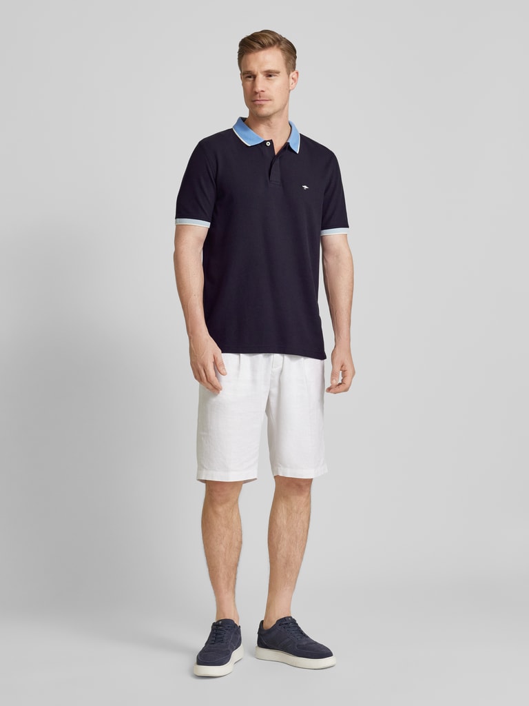 Fynch-Hatton Regular Fit Poloshirt mit Kontrastbesatz (marine melange ...