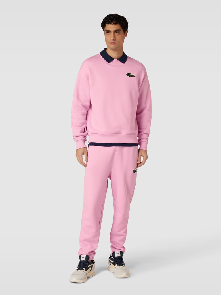 Lacoste Loose Fit Sweatshirt in Melange-Optik (altrosa) online kaufen