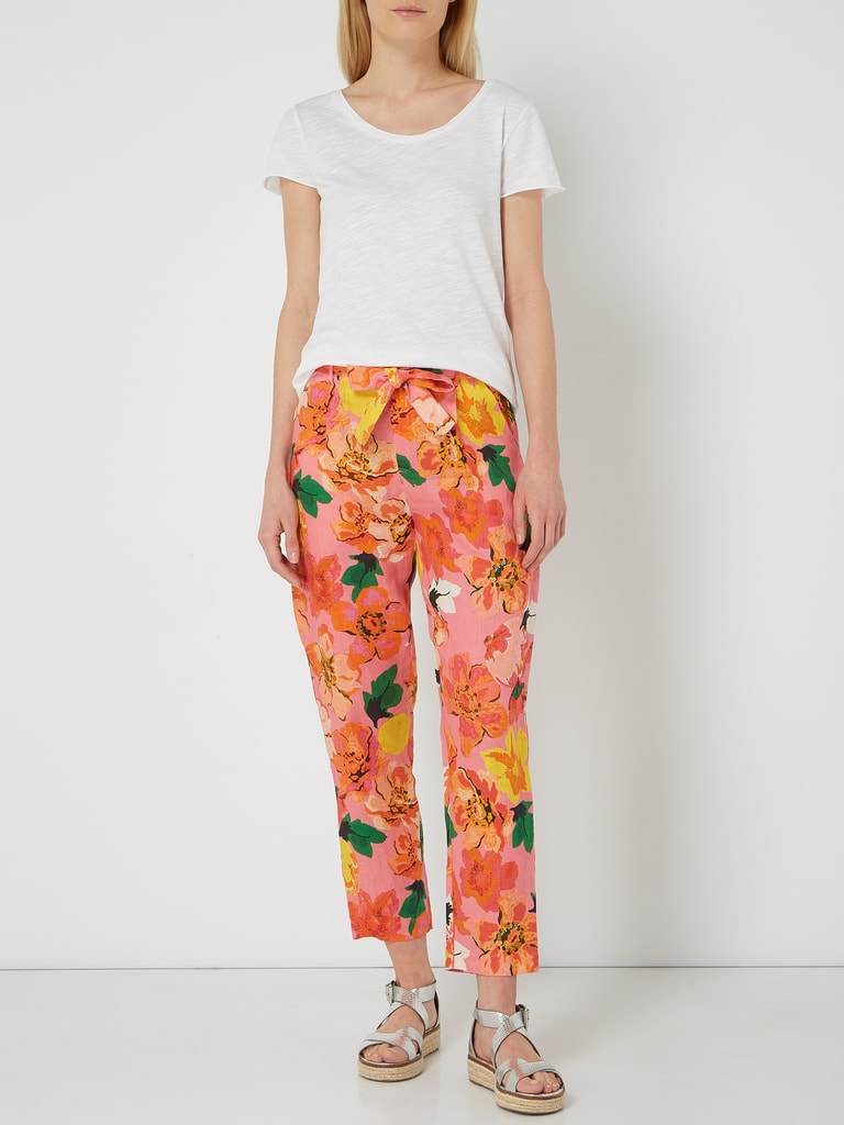 Frogbox Leinenhose mit floralem Muster (rosa) online kaufen