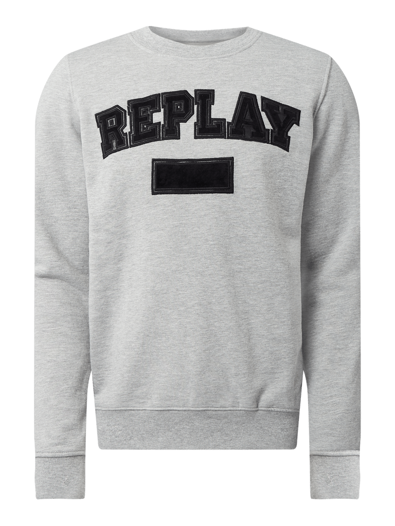 Replay Sweatshirt mit Logo-Stickerei (hellgrau melange) online kaufen