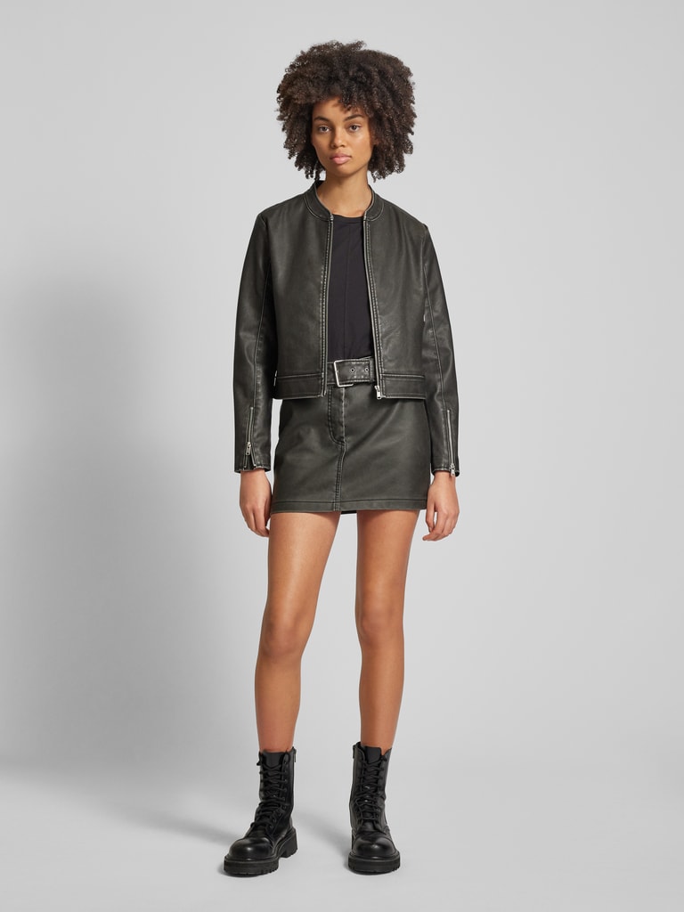 Only Minirok in leerlook, model 'Halli' in zwart online kopen | P&C