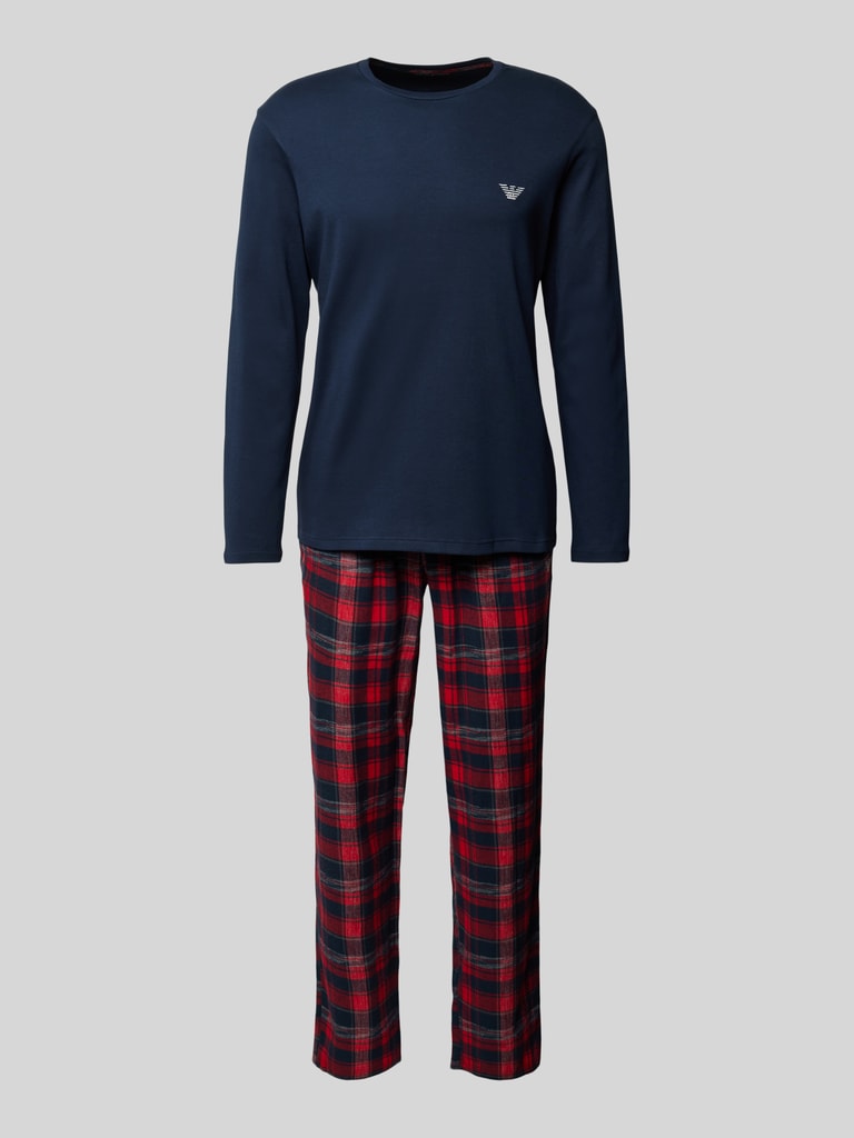 Emporio Armani Pyjama mit Rundhalsausschnitt und Logo-Stitching (rot ...