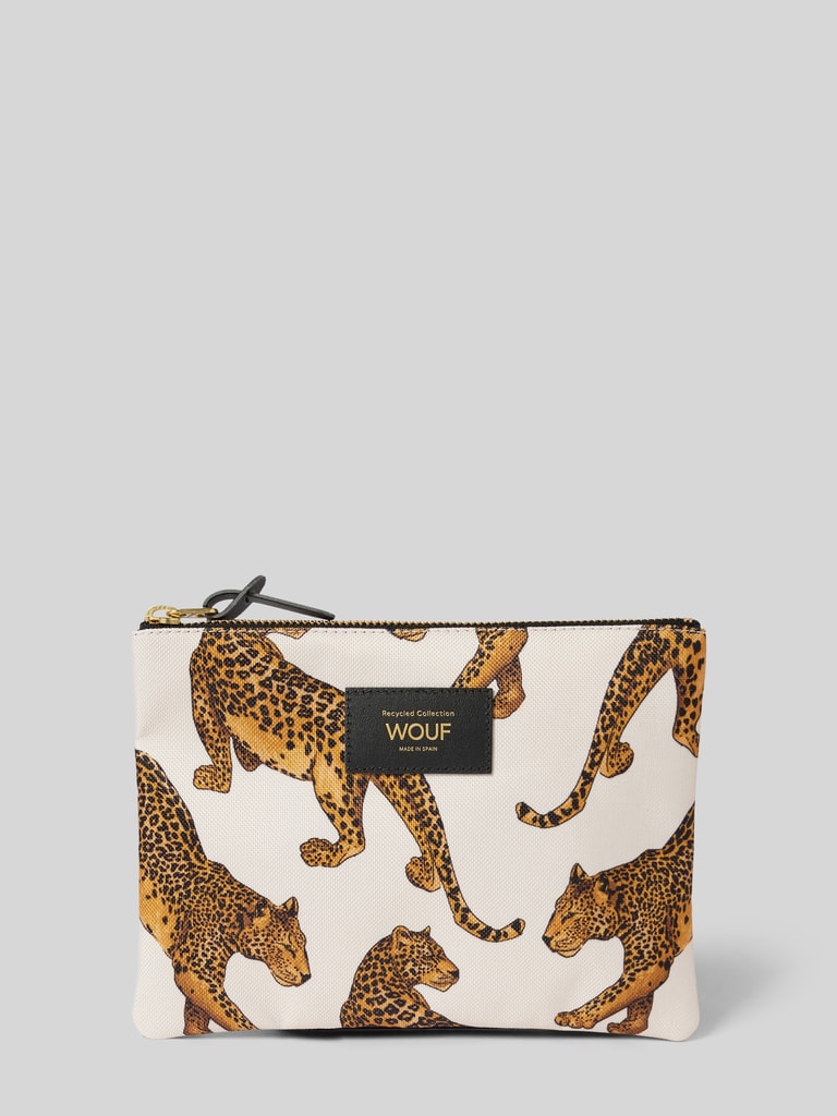 WOUF Make-uptasje in zandkleur in all-over look, model 'THE LEOPARD' in ...