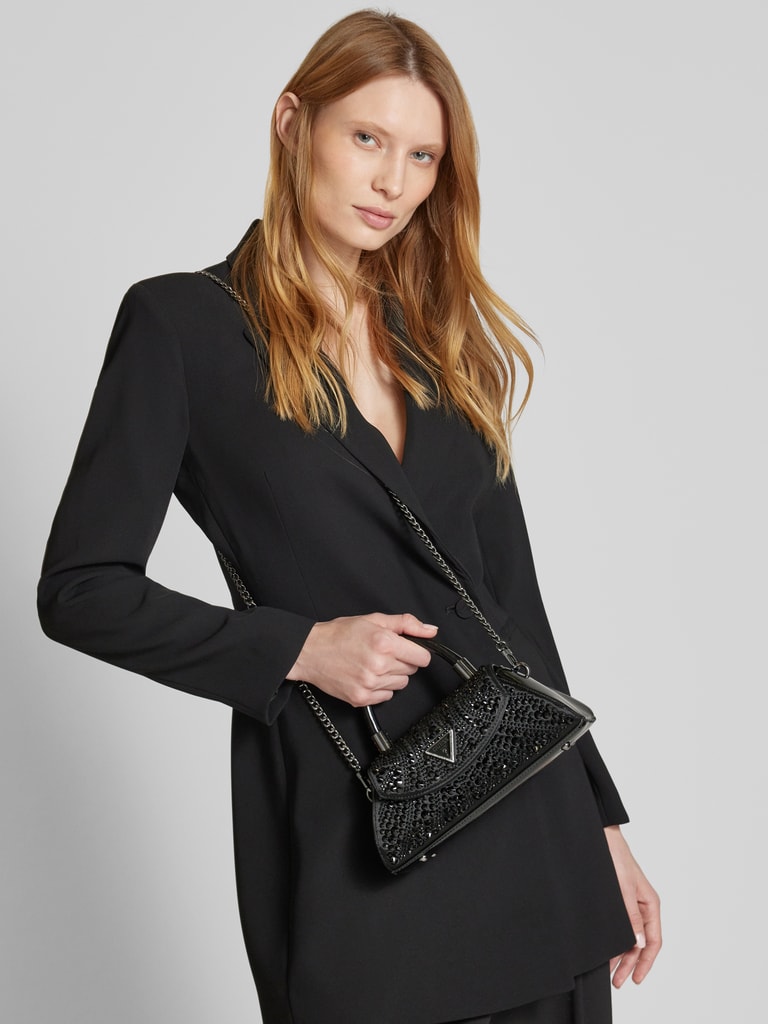 Guess Handtas met labeldetail, model 'BEAUVOIR' in zwart online kopen | P&C