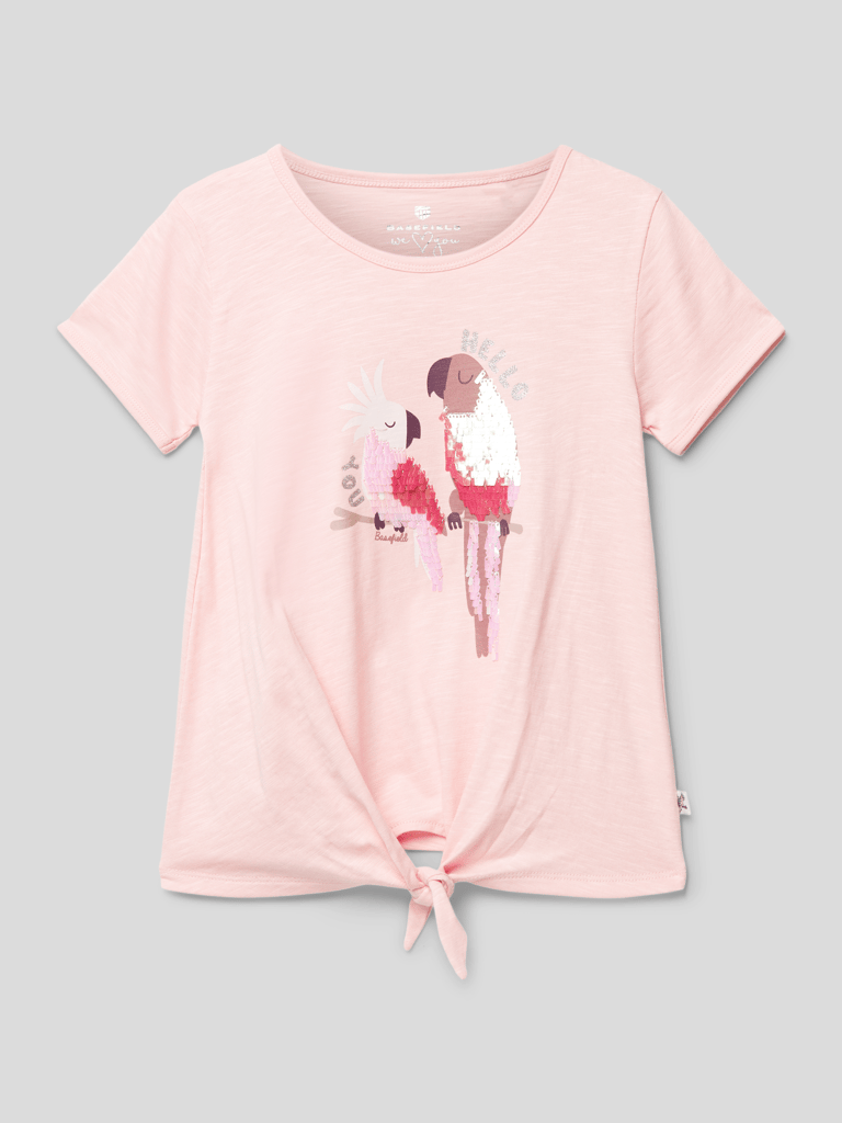 Basefield T-Shirt mit Paillettenbesatz (rosa) online kaufen