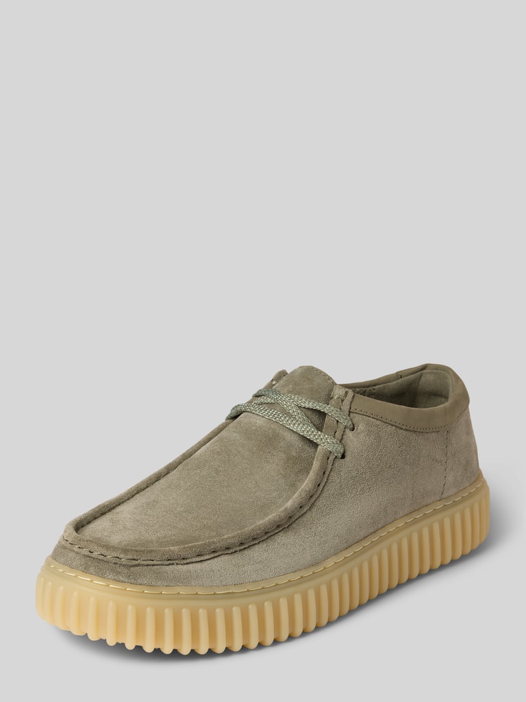 Clarks Veterschoenen met rubberzool, model 'Torhill' in lindegroen ...