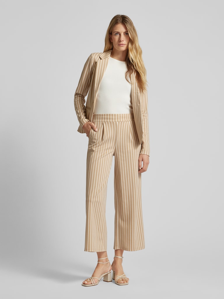 ICHI Wide Leg Stoffhose mit verkürztem Schnitt Modell 'Kate' (beige) online kaufen