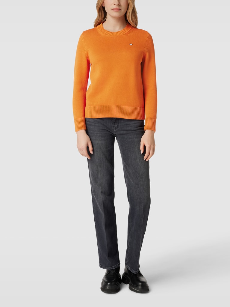 Gant Strickpullover mit Label-Detail Modell 'Icon' (orange) online kaufen