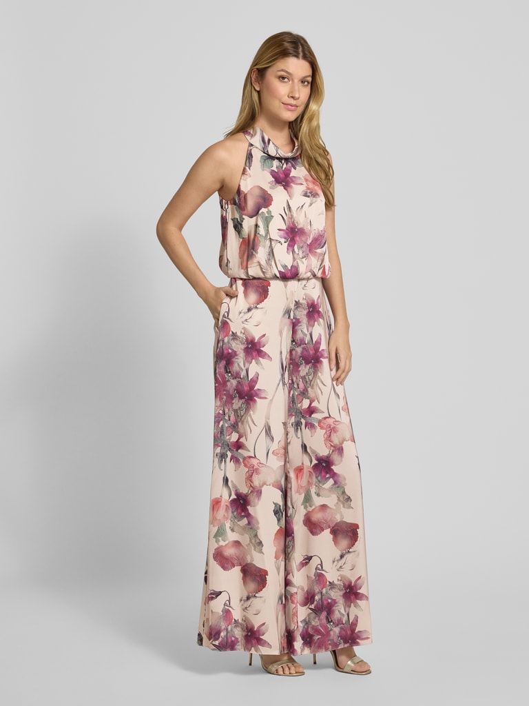V by Vera Mont Jumpsuit met halter in een all-over look in roze online ...