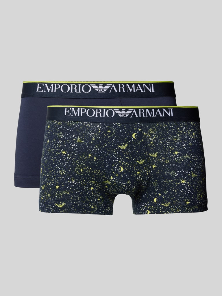 Emporio Armani Trunks mit elastischem Label-Bund im 2er-Pack (marine ...