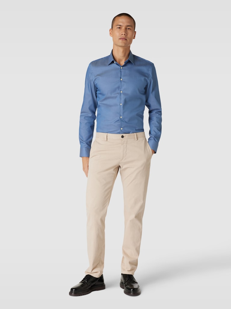 Jake*s Slim Fit Business-Hemd mit Knopfleiste (jeansblau) online kaufen