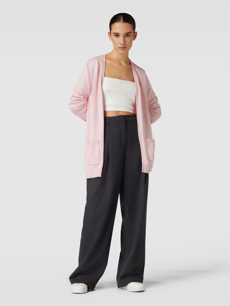 Only Cardigan met opgestikte zakken, model 'LESLY' in lichtroze ...