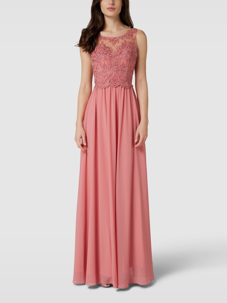 Laona Abendkleid mit floralen Stickereien (lachs) online kaufen
