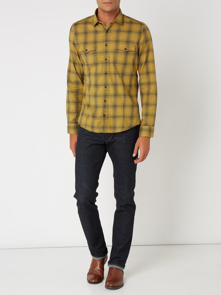 Marc O'Polo Shaped Fit Freizeithemd mit Kentkragen (gelb) online kaufen