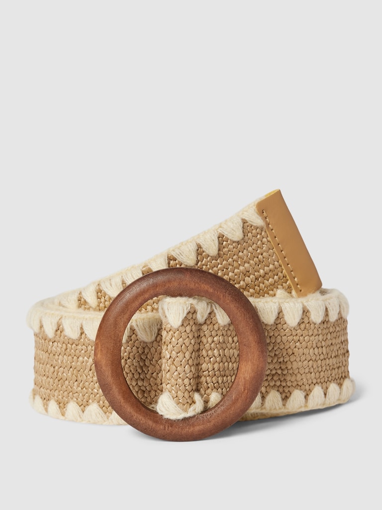 SMASHED LEMON Riem in gevlochten look met siergarnering in zand online ...