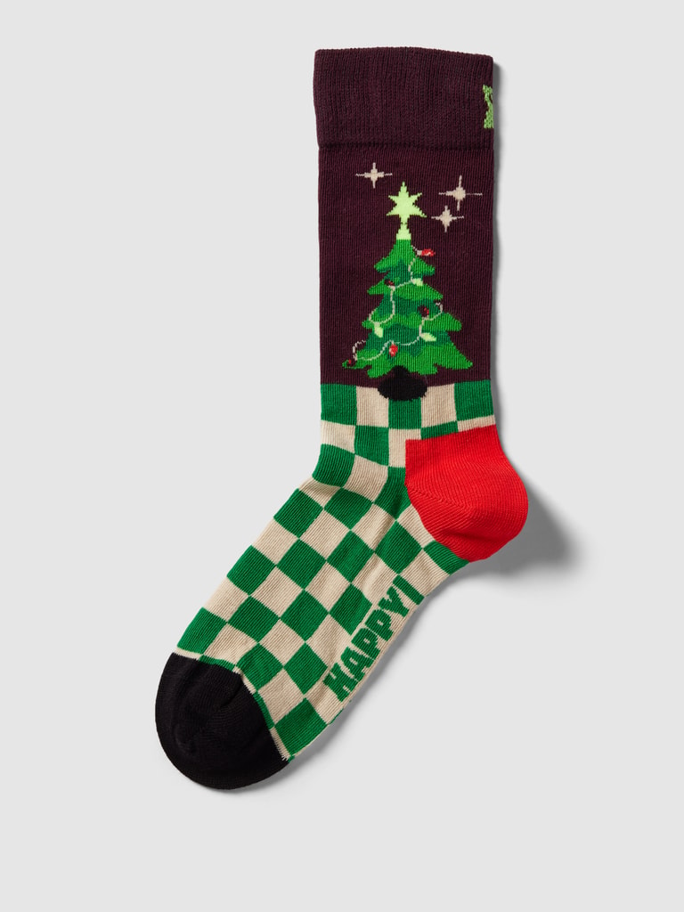 Happy Socks Socken mit Allover-Muster Modell 'Christmas Tree' (bordeaux ...