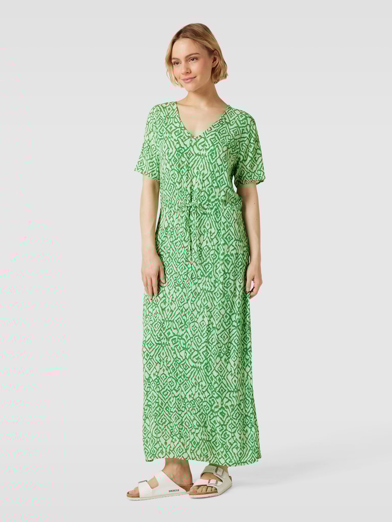 ICHI Maxi-jurk van pure viscose, model 'Marrakech' in groen online kopen | P&C