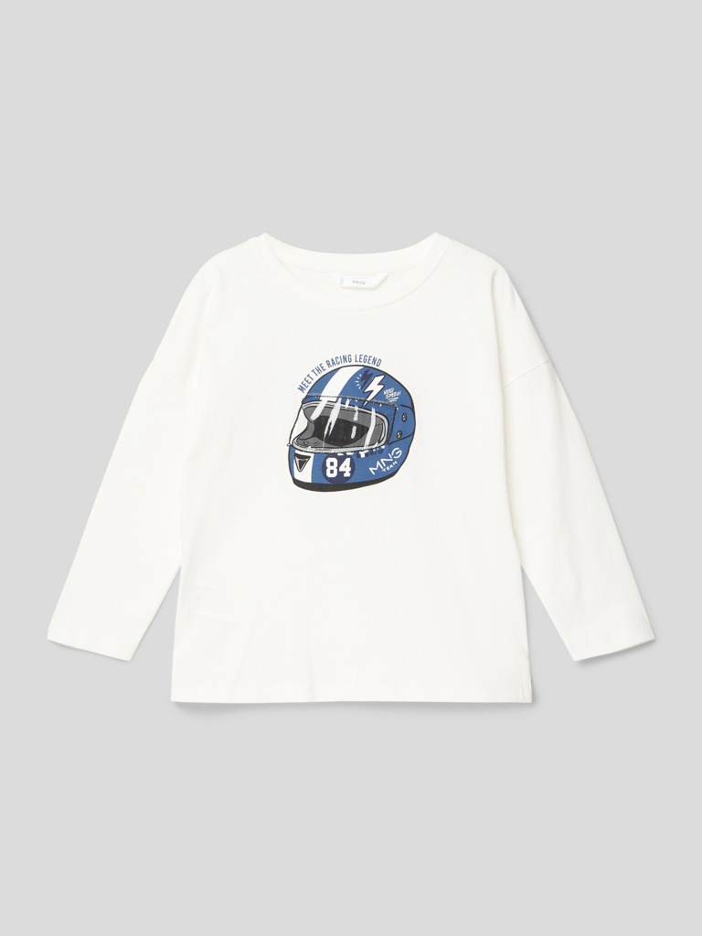 Mango Longsleeve mit Motiv-Print Modell 'helmet' (ecru) online kaufen