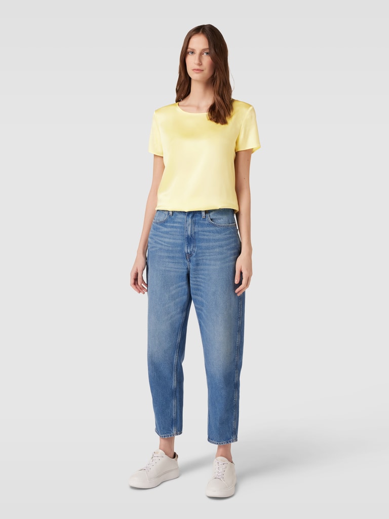 MM Blouseshirt met ronde hals, model 'CORTONA' in lichtgeel online ...